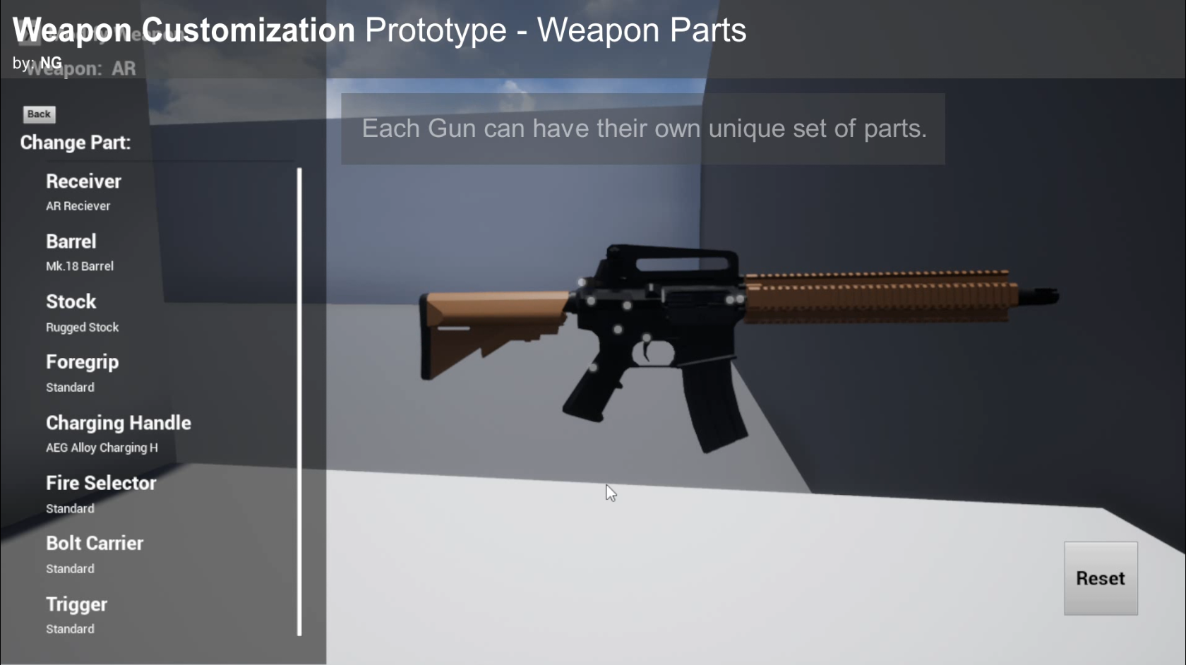 Gun Customization Prototype – Portfolio: NGG